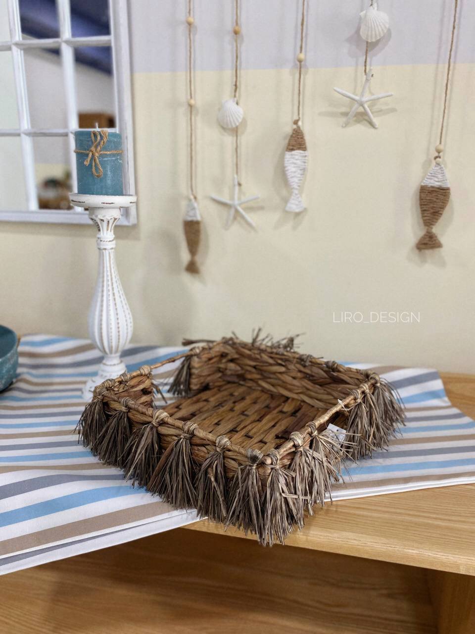 Купити Квадратна таця з ручками 30 30 9 см водяний гіацинт — Liro Design